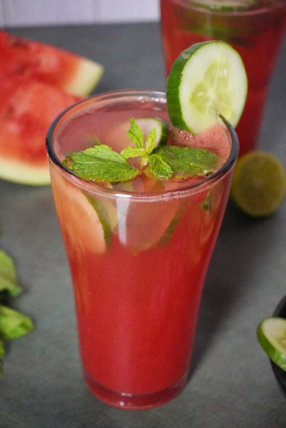 Watermelon Mint Cooler Mocktail- Perfect Summer Drink!